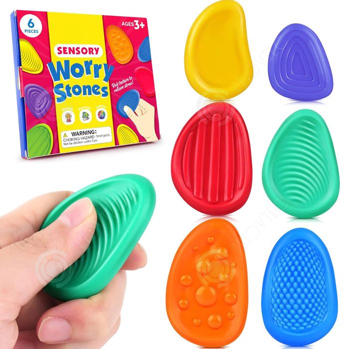 INN Jouets sensoriels en pierre 6PCS pour enfants silicone jouets anti ...