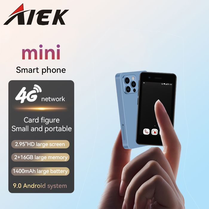 AIEK S18 4G Mini Smartphone 2.95 Pouces MT6737 Android 9.0 2GB+16GB 1400mAh WIFi Lampe de Poche ...