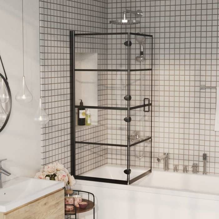 BEAU Cabine de douche - pliable ESG 120x140 cm - Noir - Contemporain ...