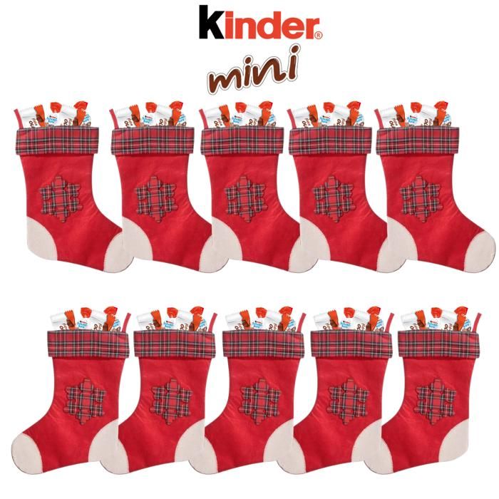 10 Petites Bottes de Noël garnies de 20 chocolats KINDER | A Offrir en ...