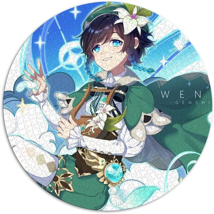 Puzzle 1000 Pièces Genshin Impact Venti Puzzle Rond Adultes Et Enfants ...