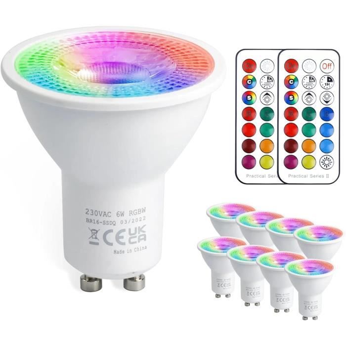 Ampoule Led Gu10 6W 12 Couleurs Ampoules Spot Led Changement De Couleur ...