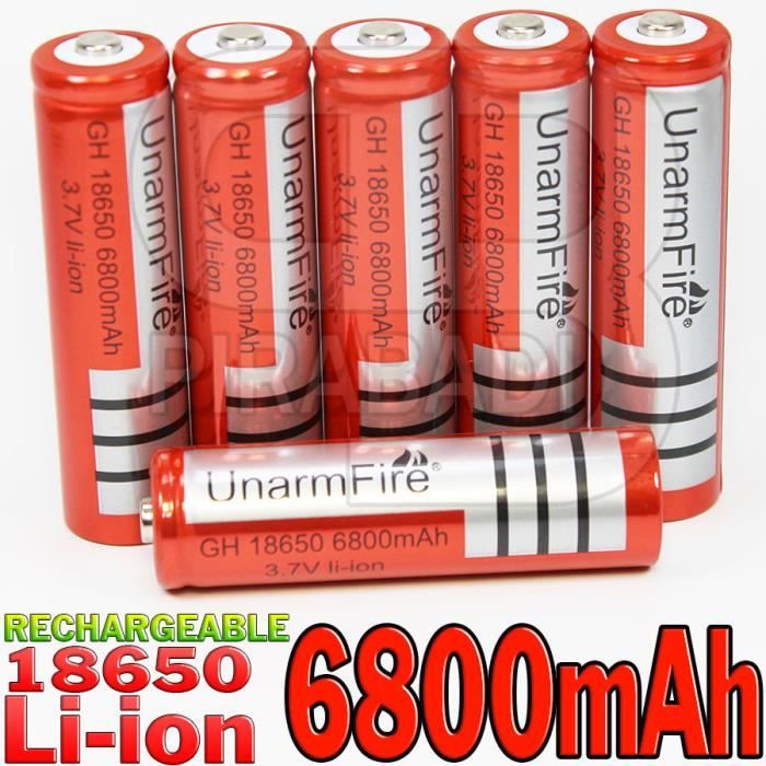 6 PILE ACCU RECHARGEABLE 18650 3.7V 6800mAh LI-ION BATTERIE - QUALITE PRO #1 - Cdiscount Jeux ...