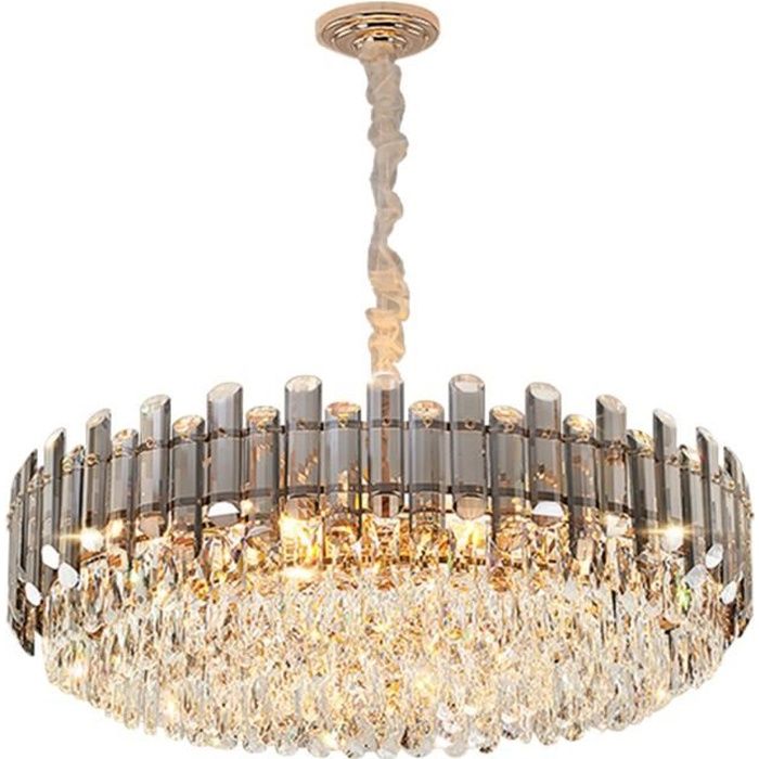 LUVODI Lustre Salon Cristal Moderne Suspendu Plafonnier LED Rond ...