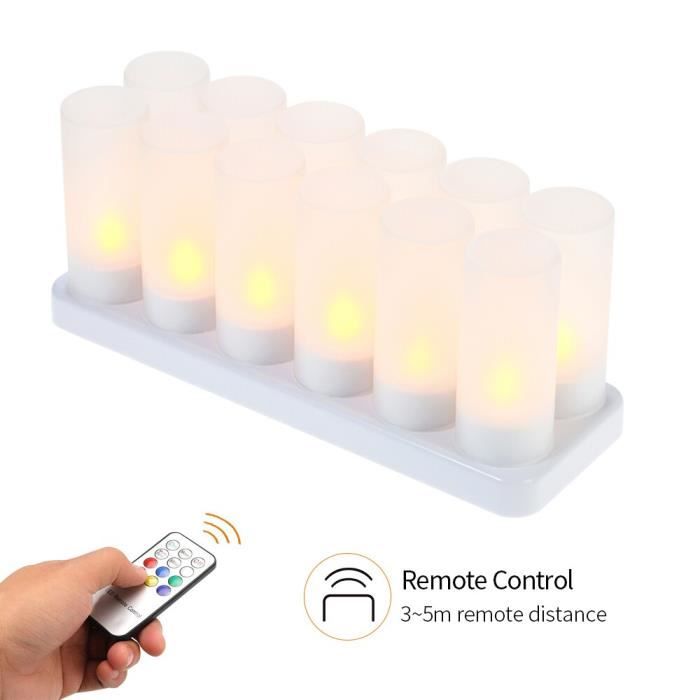 Bougies chauffe-plat LED sans flamme, rechargeables USB pièces-ensemble, Base de chargement, 4-6 ...