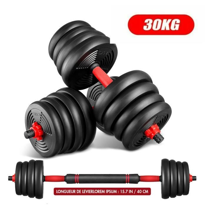 Kit haltères 30kg musculation réglables – poids musculation - Cdiscount ...
