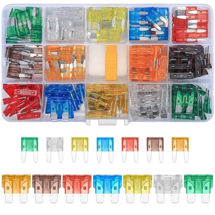 140 Pcs Fusibles Voiture, Assortiment De Fusibles Auto Standard Et Mini, Kit De Fusibles Plats ...