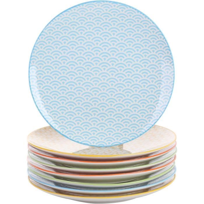 , Série Natsuki, Assiettes Plate, 8 Pièces, En Porcelaine, Style ...