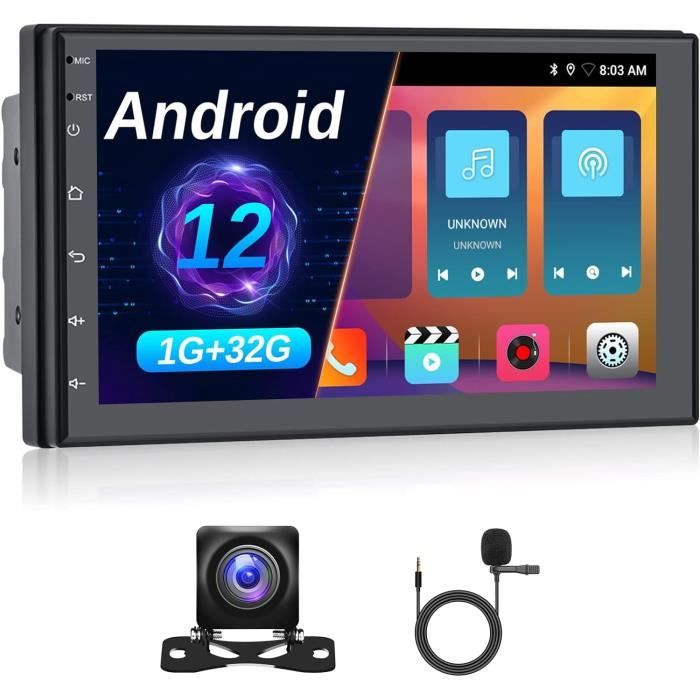 1+32G Podofo 2Din Autoradio Android 12.0 7 Pouces écran Compatible avec Les Rétroviseurs Link ...