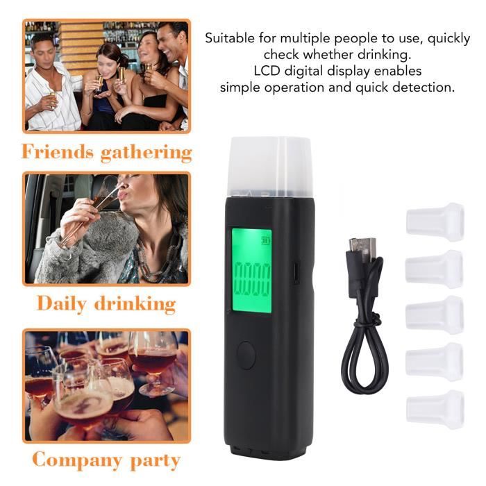 LAN Outil de test d'haleine Alcootest testeur d'haleine mètre LED ...