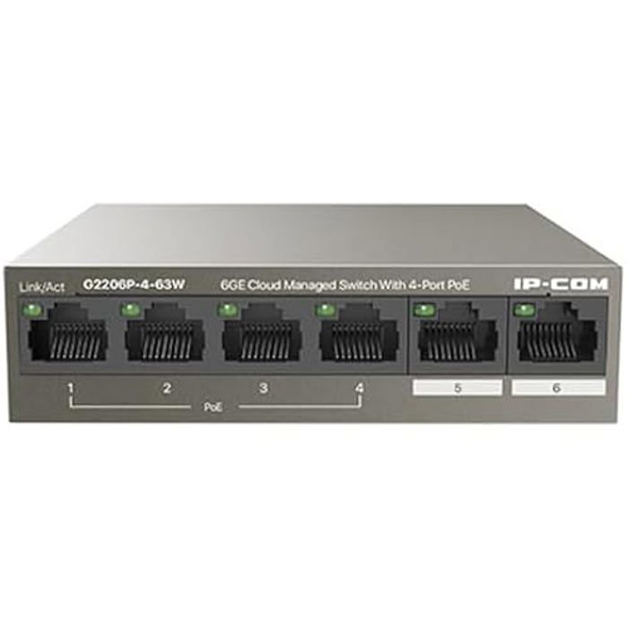 Switch - IP-COM - G2206P - 6 ports Gigabit Ethernet - 4 ports PoE ...