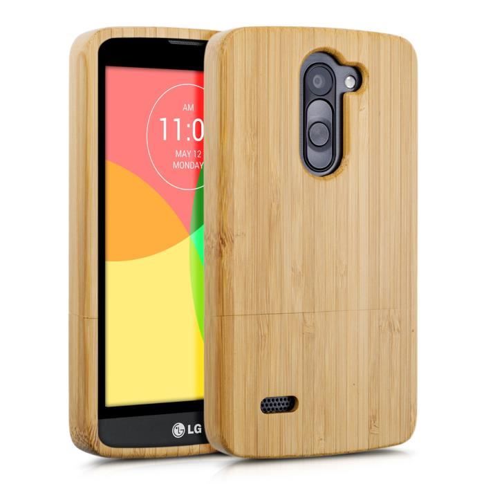 Kwmobile Coque LG L Bello - Étui de protection rigide en bois de bambou ...