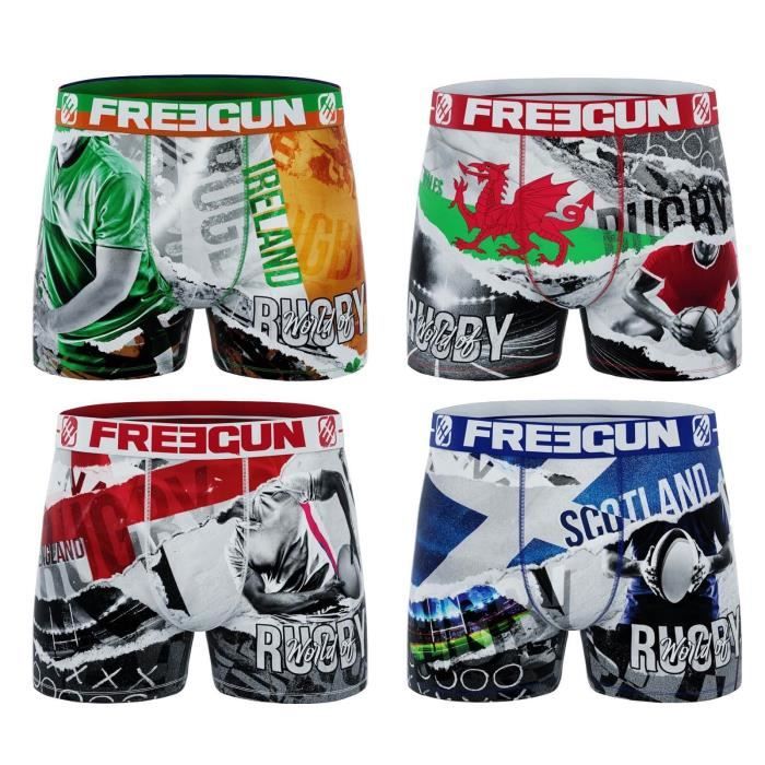 Lot de 4 Boxers Homme Premium 'Coupe du Monde de Rugby' - FGPA50/1/BM ...