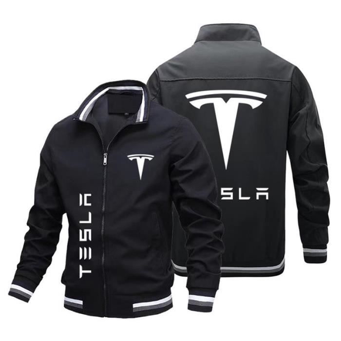 Blouson Homme TESLA imprimé Mode Regular Fit Col montant Veste Zippée ...
