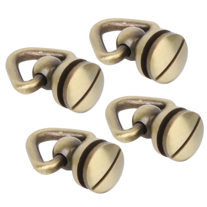 JIA 4PCS Vis à Anneau en Métal Rivets à Tête Rond Rotatif Accessoires ...