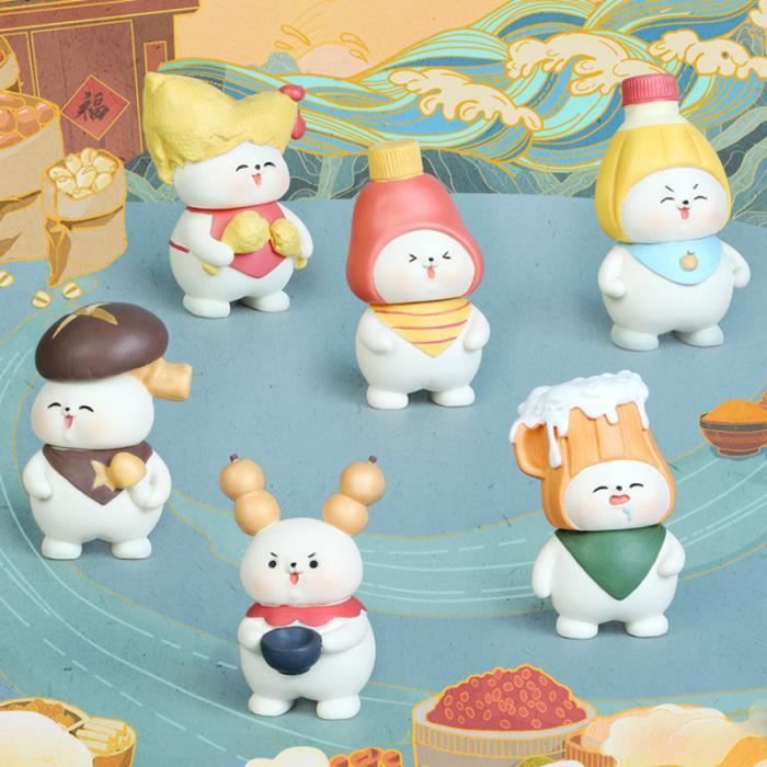 Boîte aveugle de poupée en résine de chat mignon, mini sculpture ...