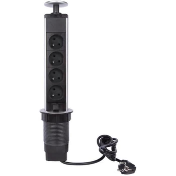 Bloc Multiprise Escamotable, 4 Prises Avec Terre Française (Type E ...