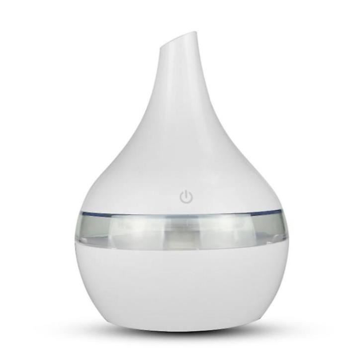 Blanche Bois Ultrasons 7 Changement de couleur USB Diffuseur d'air électrique aromatique 300ml ...