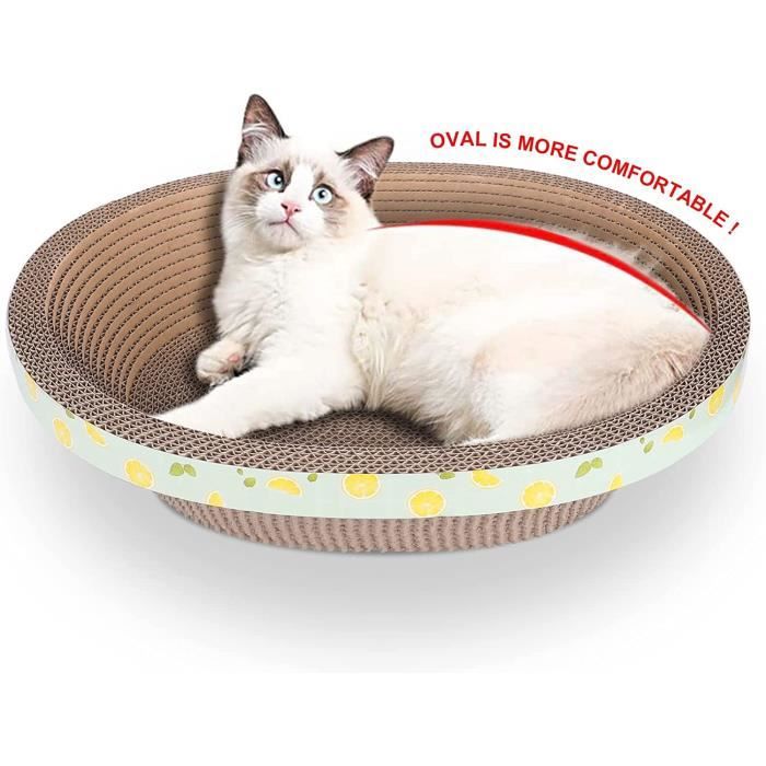ROMOHOM Grattoir ovale en carton pour chat avec chat (plusieurs tailles ...