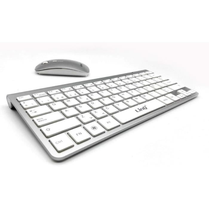 Pack Clavier Et Souris Sans Fil Pour Mac Pc Windows Sans Fil 10 M 2,4 ...