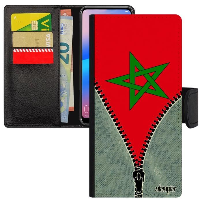 Coque drapeau maroc marocain pour Galaxy S21 FE porte cartes CAN basket ...