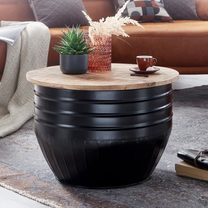 WOHNLING basse WOHNLING table basse ronde en bois table Ø 60 cm ...