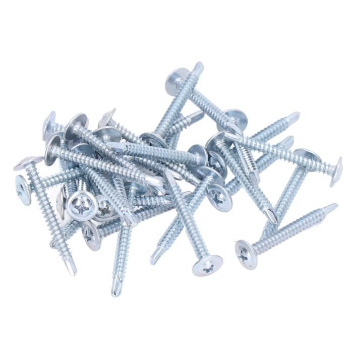 MAG vis autoperceuse à tête ronde Vis Autoperceuse 4.2x38mm Vis 50pcs bricolage Queue de ...