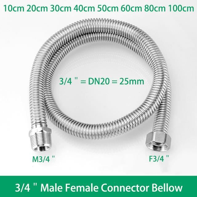 Tuyau,3l4 Inch-10cm--Tuyau de douche en acier inoxydable 100, rallonge ...