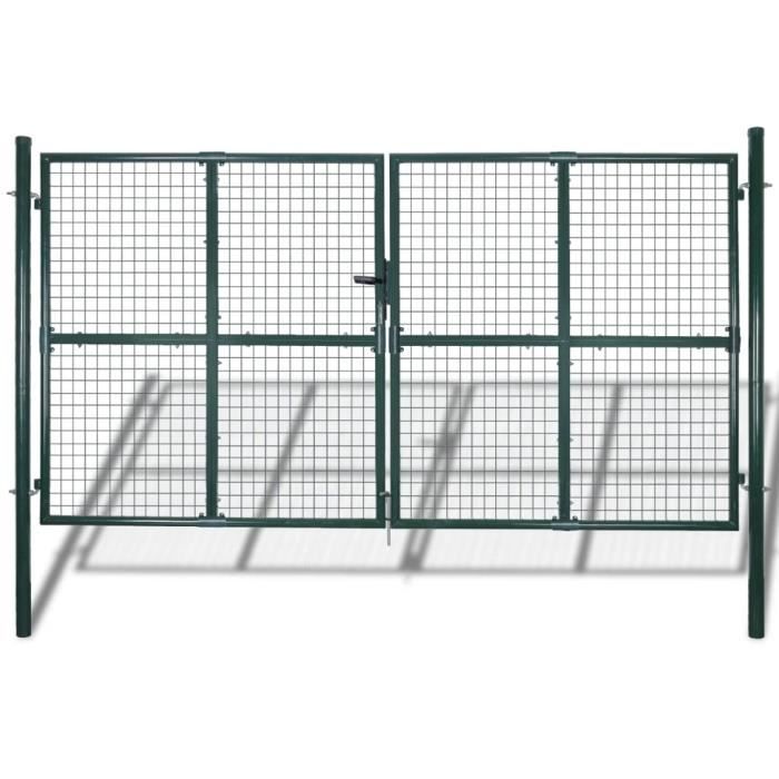 Zerodis Portail De Clôture En Grillage Galvanisée 289 X 175 Cm 306 X
