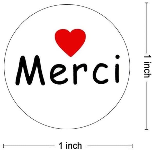 1000 etiquette autocollante merci, 25mm Thank You Sticker Merci Label ...