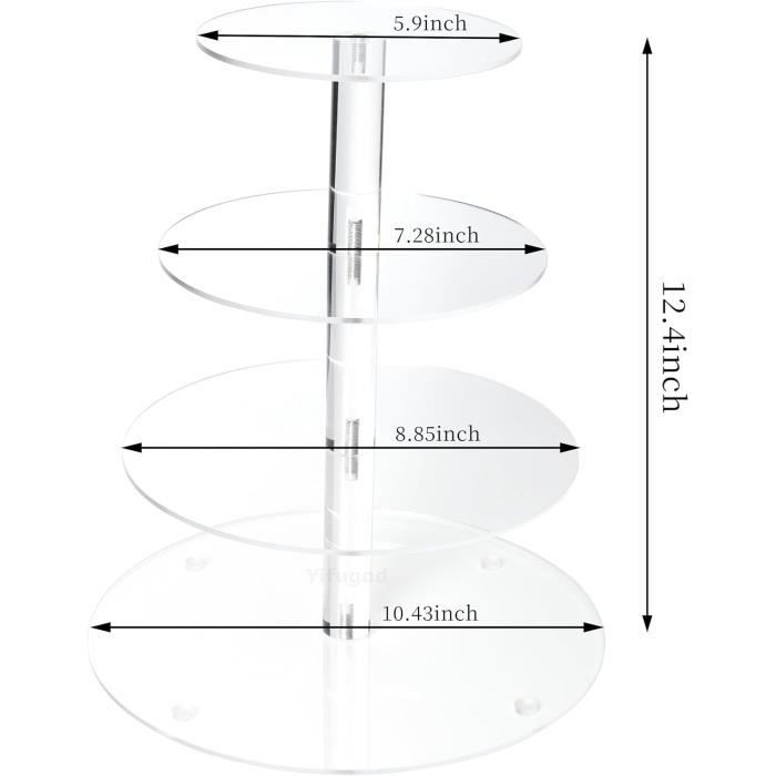 Grand Présentoir À Gâteaux Rond À 4 Étages En Acrylique Transparent ...