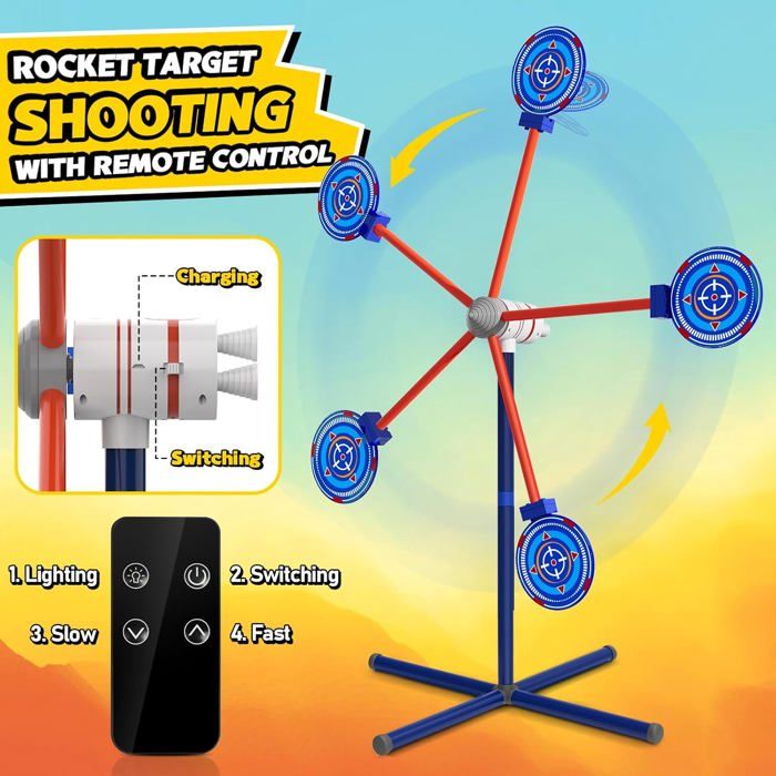 Cible De Tir Rotative Jeux Pour Enfants Comprend 2 Pistolets Jouets 20 ...