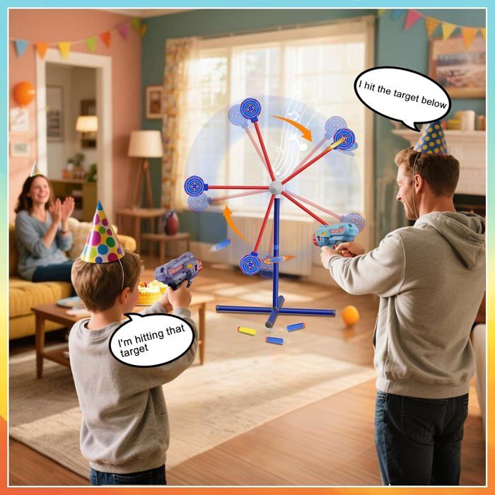 Cible De Tir Rotative Jeux Pour Enfants Comprend 2 Pistolets Jouets 20 ...