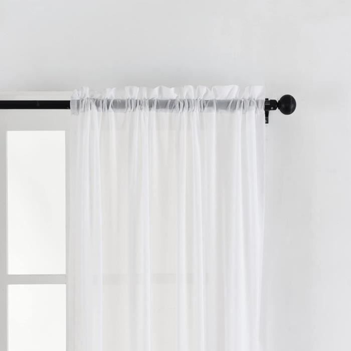 Lin Couleur Unie Rideau, Transparent Voilage Rideaux En Tulle Avec ...