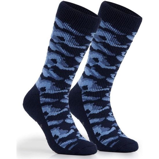 Chausson Chaussette Homme - Chaussettes Antidérapantes Avec Fourrure ...