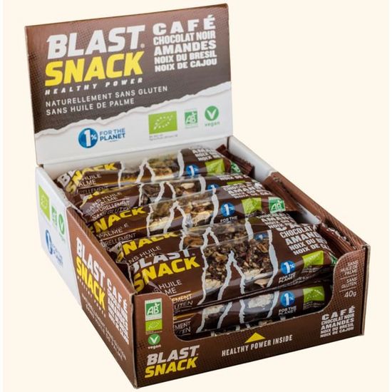 BLAST SNACK - BARRE ÉNERGÉTIQUE BIO - CAFÉ CHOCOLAT NOIR FRUITS SECS ...