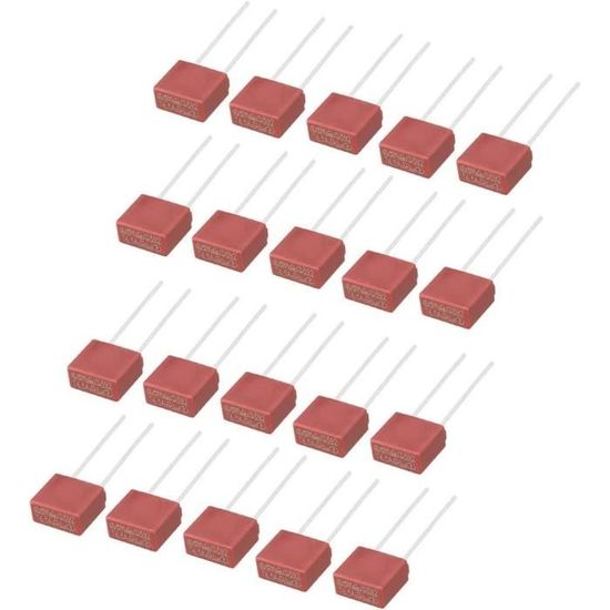 20Pc Montés Dip2 Micro Miniature Lente Fusible T6.3A 6.3A 250V Rouge ...