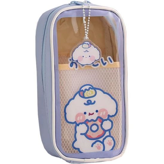 Trousse À Crayons Transparente Kawaii Pour Filles, Esthétique Mignonne ...