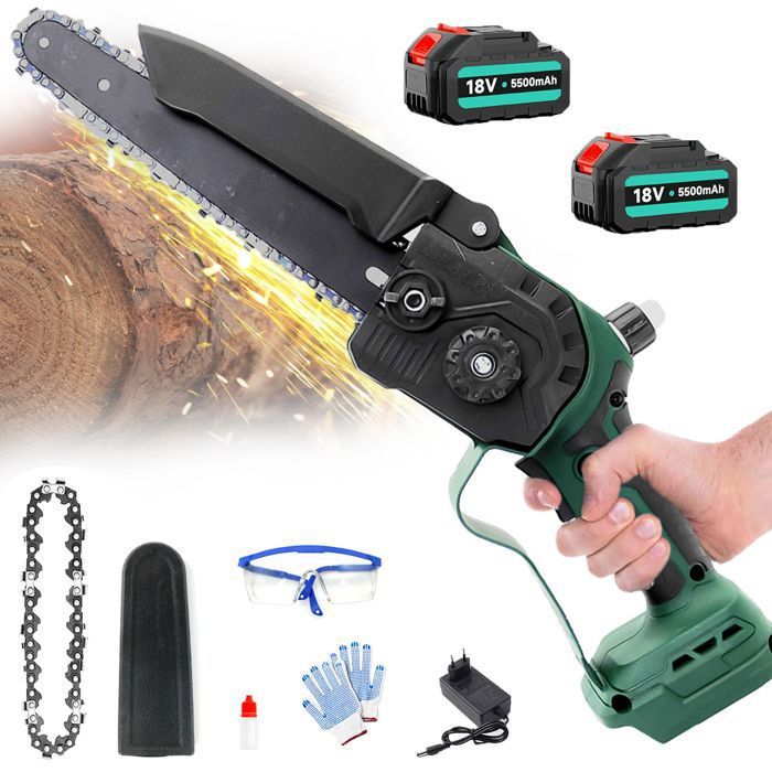 Tronçonneuses sans fil, mini tronçonneuse électrique sans balais de 8 ...