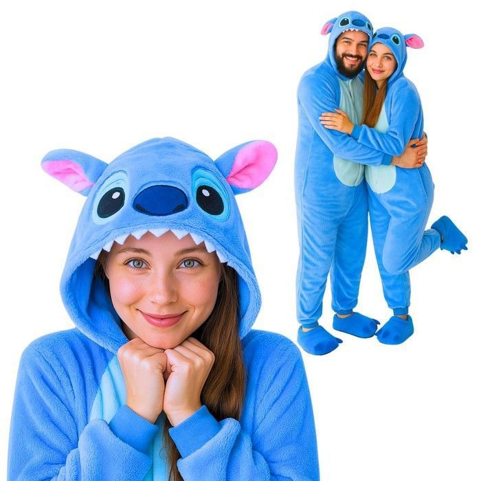 Pyjama Costume Nerd Hunters Blue Stitch Onesie Kigurumi Multicolore ...