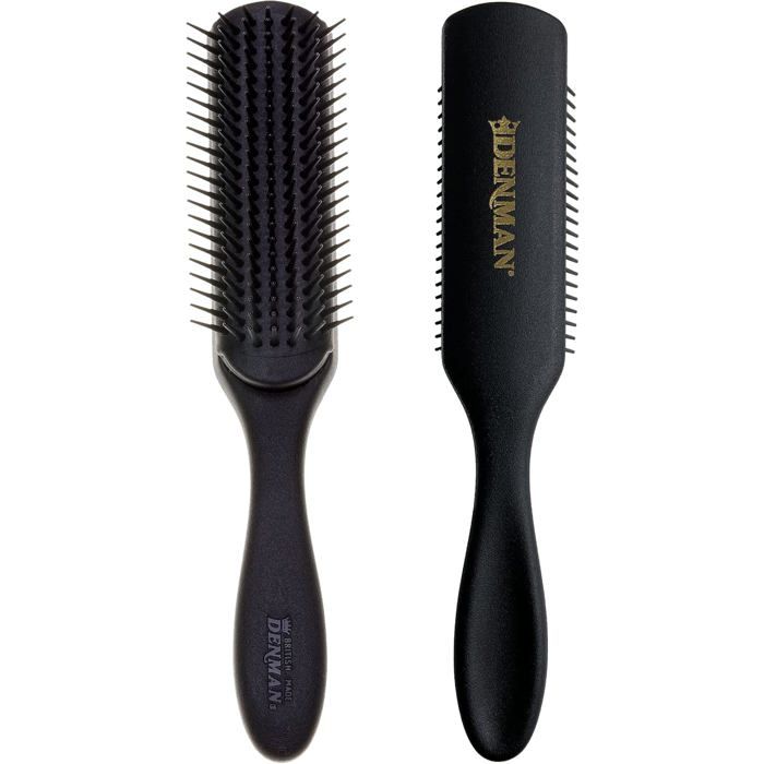 Jack Deay Denman Curly Hair Brush D3 (All Black) 7 Row Styling Brush ...