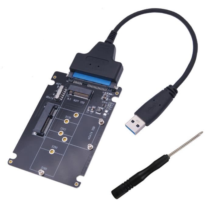 Avec câble SATA - M2 Adaptateur Usb M.2 Adaptateur Msata Vers Usb Sata 3.0 Convertisseur Externe ...