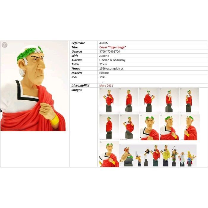 Buste Cesar Toge Rouge "Asterix et Obelix" Attakus - Cdiscount Jeux ...