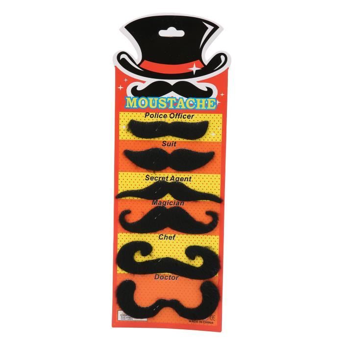 Atyhao Moustache d'Halloween Fausse Moustache Noire 6pcs, Moustache de ...