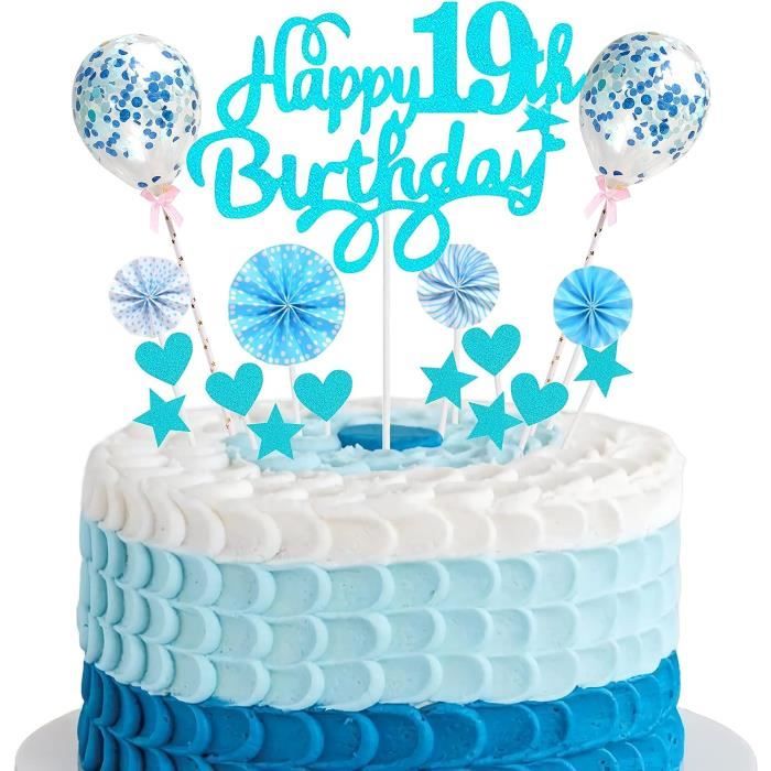 Happy 19Th Birthday Cake Topper 19 Year Old Boy Girl Cake Topper 19Th ...