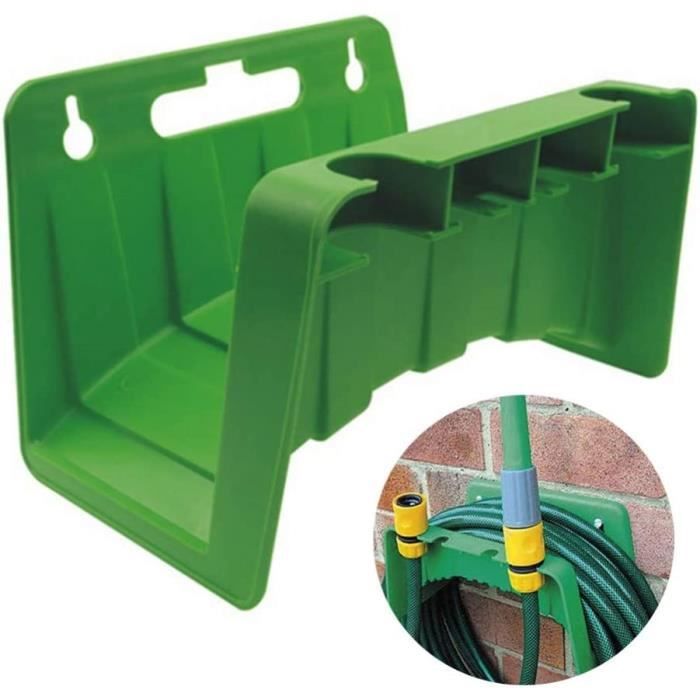 1 support mural en plastique pour tuyau d'arrosage (23 x 17 x 14 cm ...