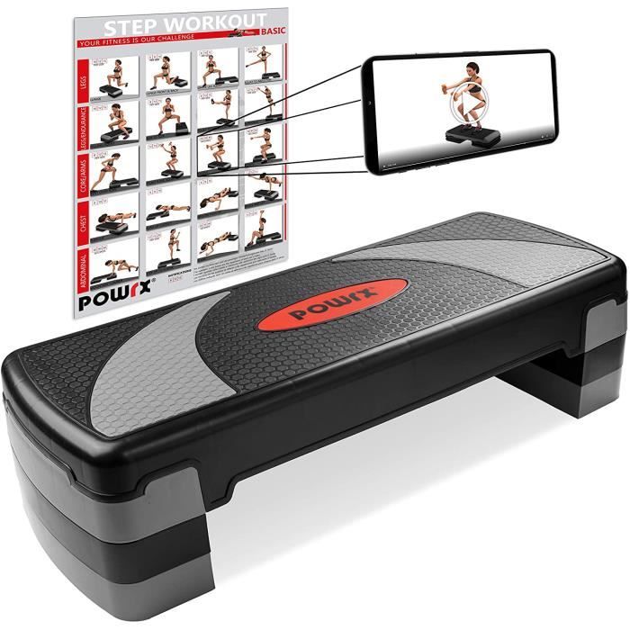 Step fitness aérobic xl (80 x 30 cm) - idéal pour les exercices à la ...