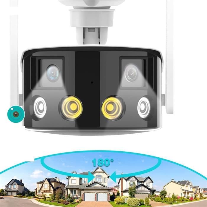 4K 8Mp Color Night Vision 180°Dual Lens Wide Angel Outdoor Ip Camera ...