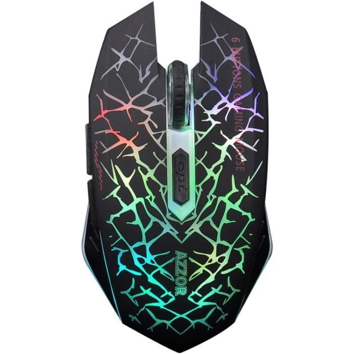 Azzor M6 Souris Usb Sans Fil De Gaming Avec Utilisation Silencieuse, Lumière Led À Pulsations ...