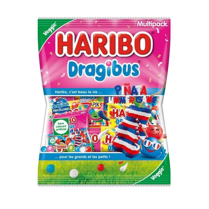 LOT DE 6 - HARIBO - Bonbons Dragibus Summer Multipack Veggie - sachet ...